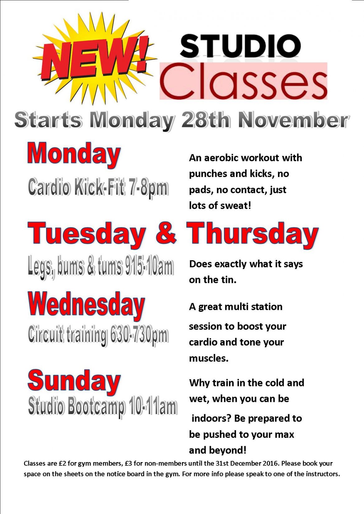 new-classes-poster | Cromwell Barn Health & Fitness Centre